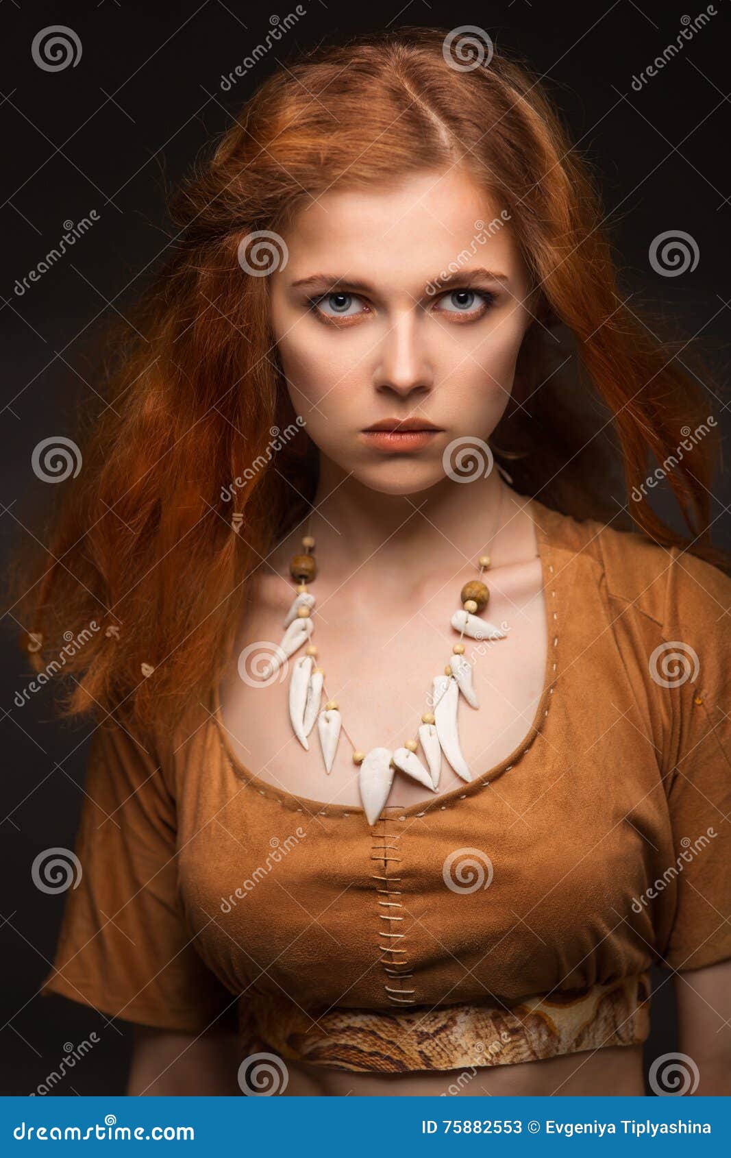 Beautiful Woman Dressed As Amazons Stock Image - Image of makeup ...