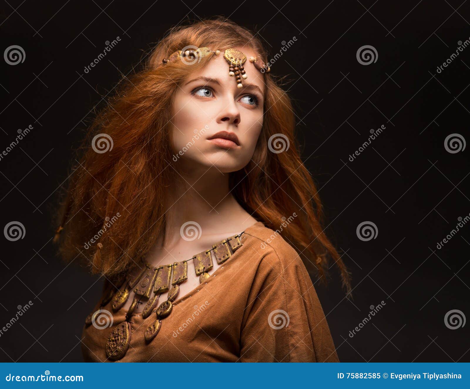 Beautiful Woman Dressed As Amazons Stock Image - Image of savage ...