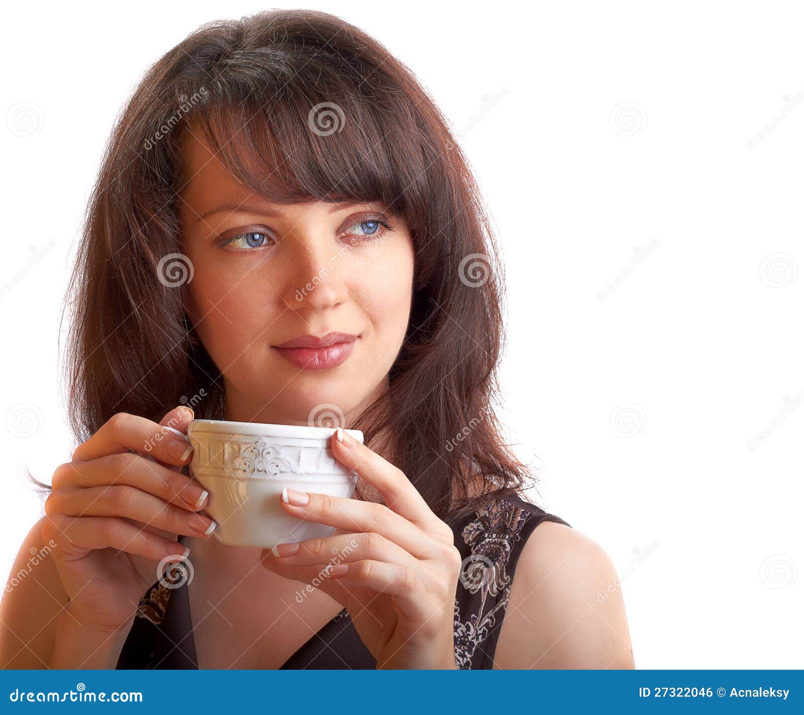 Beautiful Woman Drinking Tea Stock Photo - Image of female, cute: 27322046