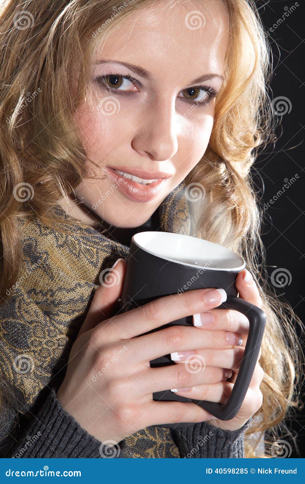 Beautiful Woman Drinking Tea Stock Image - Image of cute, holding: 40598285