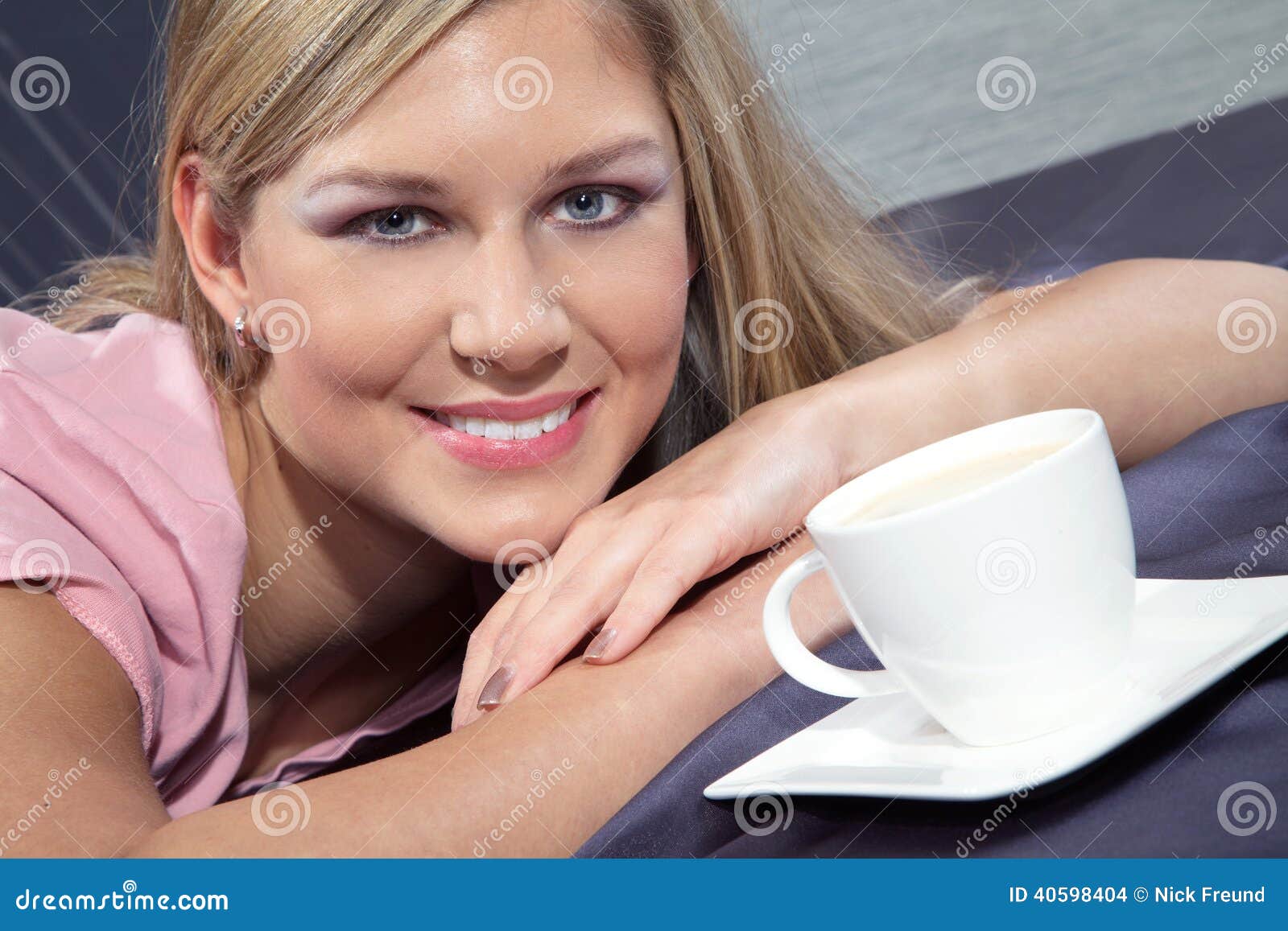 Beautiful Woman Drinking Tea Stock Photo - Image of enjoyment, female ...
