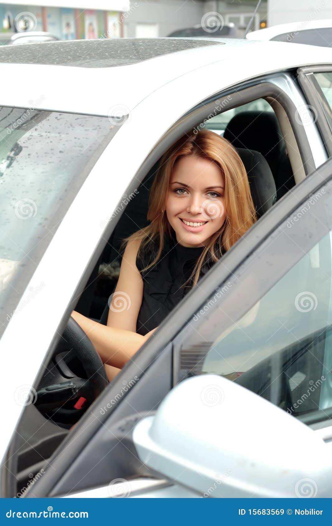 Beautiful woman driver stock image. Image of attractive - 15683569