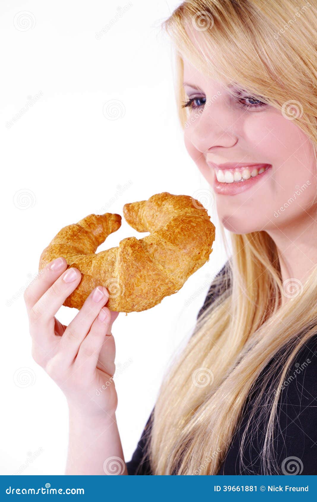 Beautiful Woman Eating a Biscuits Stock Image - Image of biscuits ...