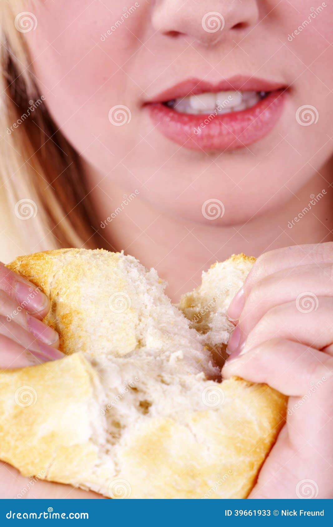 Beautiful Woman Eating a Biscuits Stock Image - Image of enjoying ...