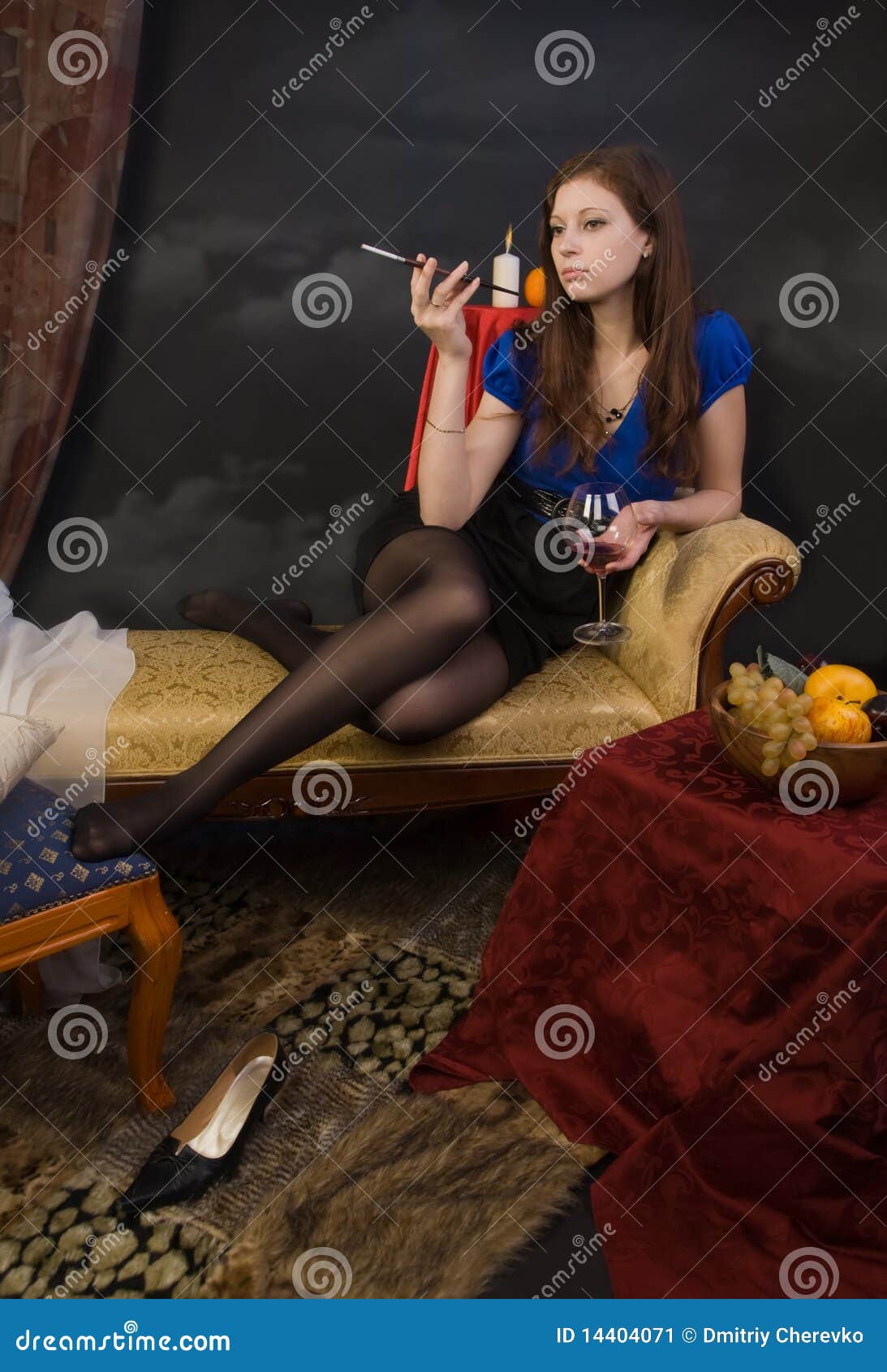 Beautiful Woman in a Elegant Boudoir Stock Image - Image of boudoir ...