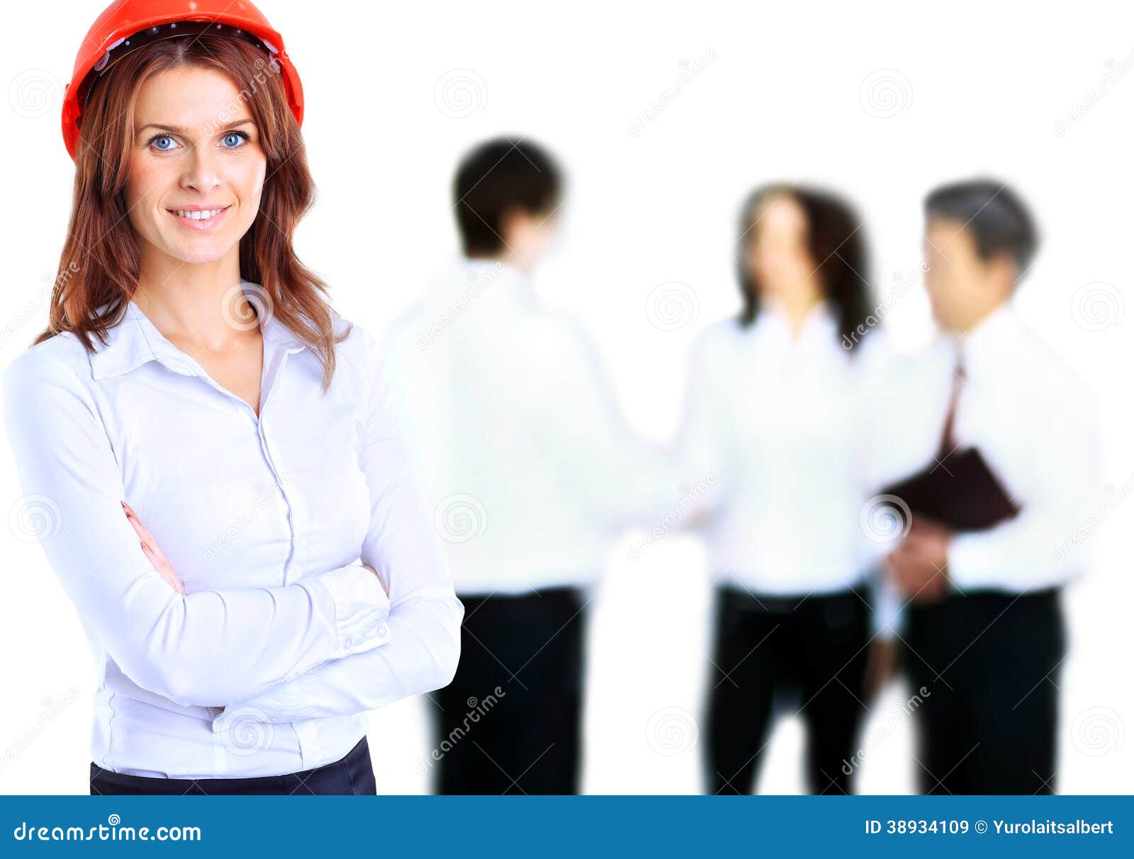 Beautiful woman engineer stock image. Image of construction - 38934109