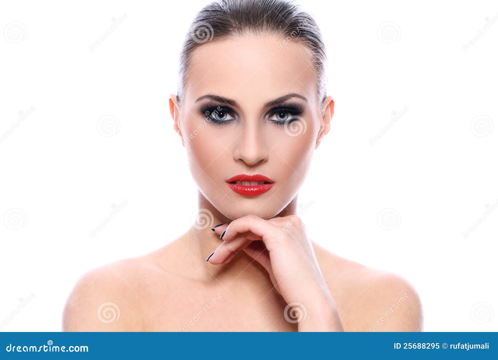 Beautiful Woman with Evening Makeup Stock Image - Image of cute, makeup ...