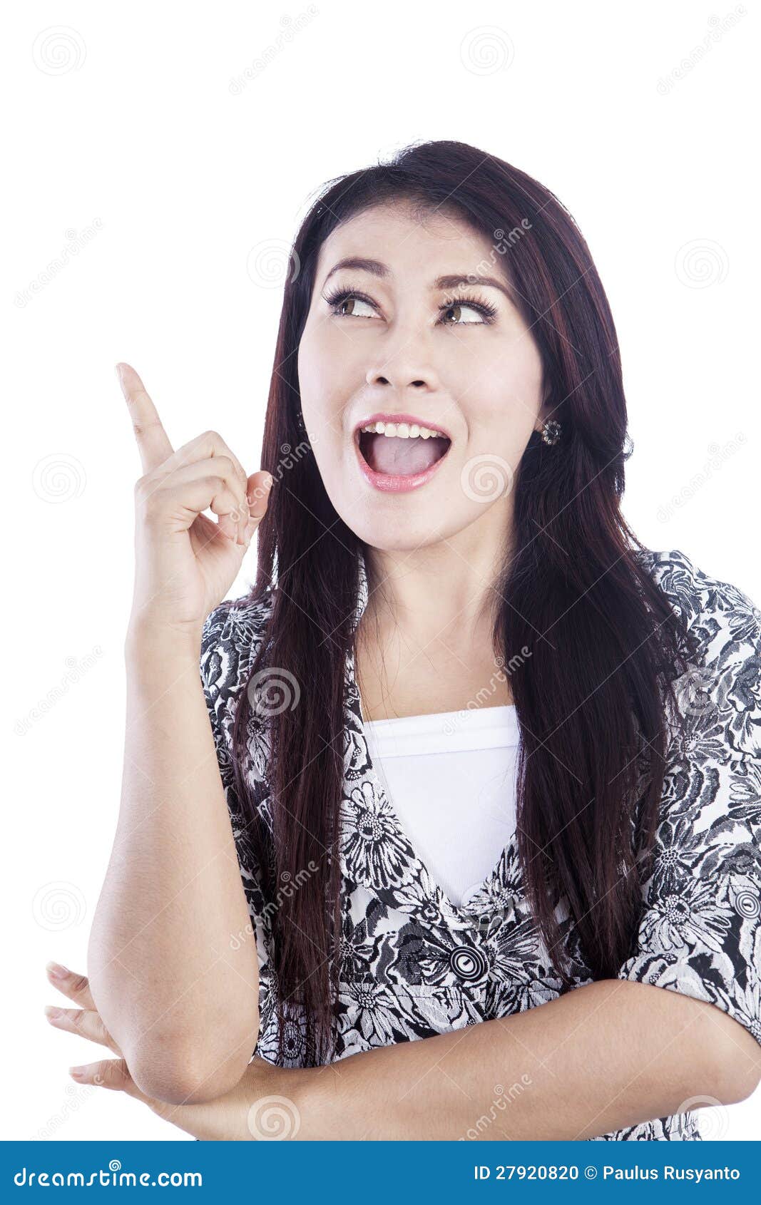 Beautiful Woman Express Ideas Isolated in White Stock Photo - Image of ...