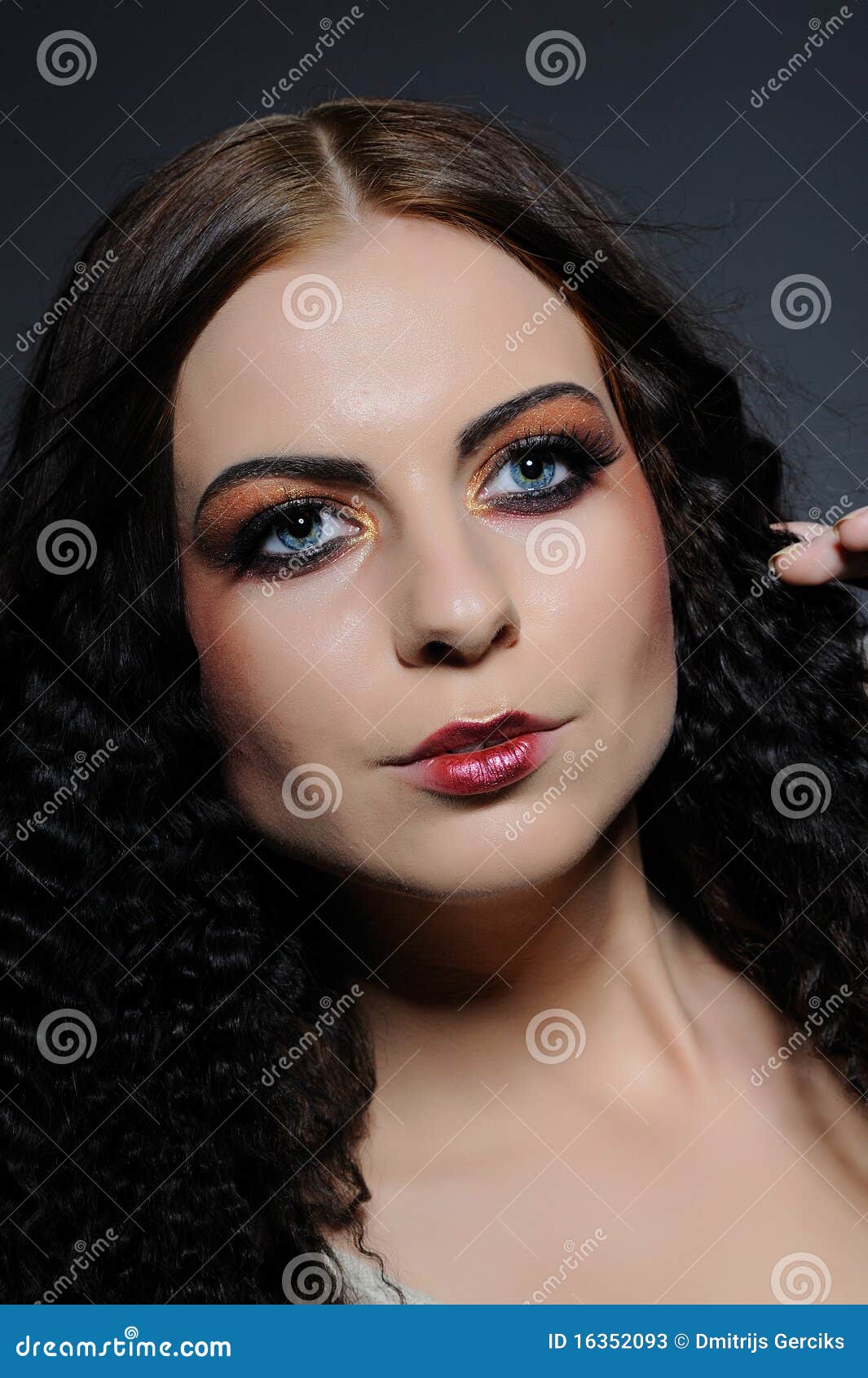 Beautiful Woman Face with Creative Make-up Stock Image - Image of face ...