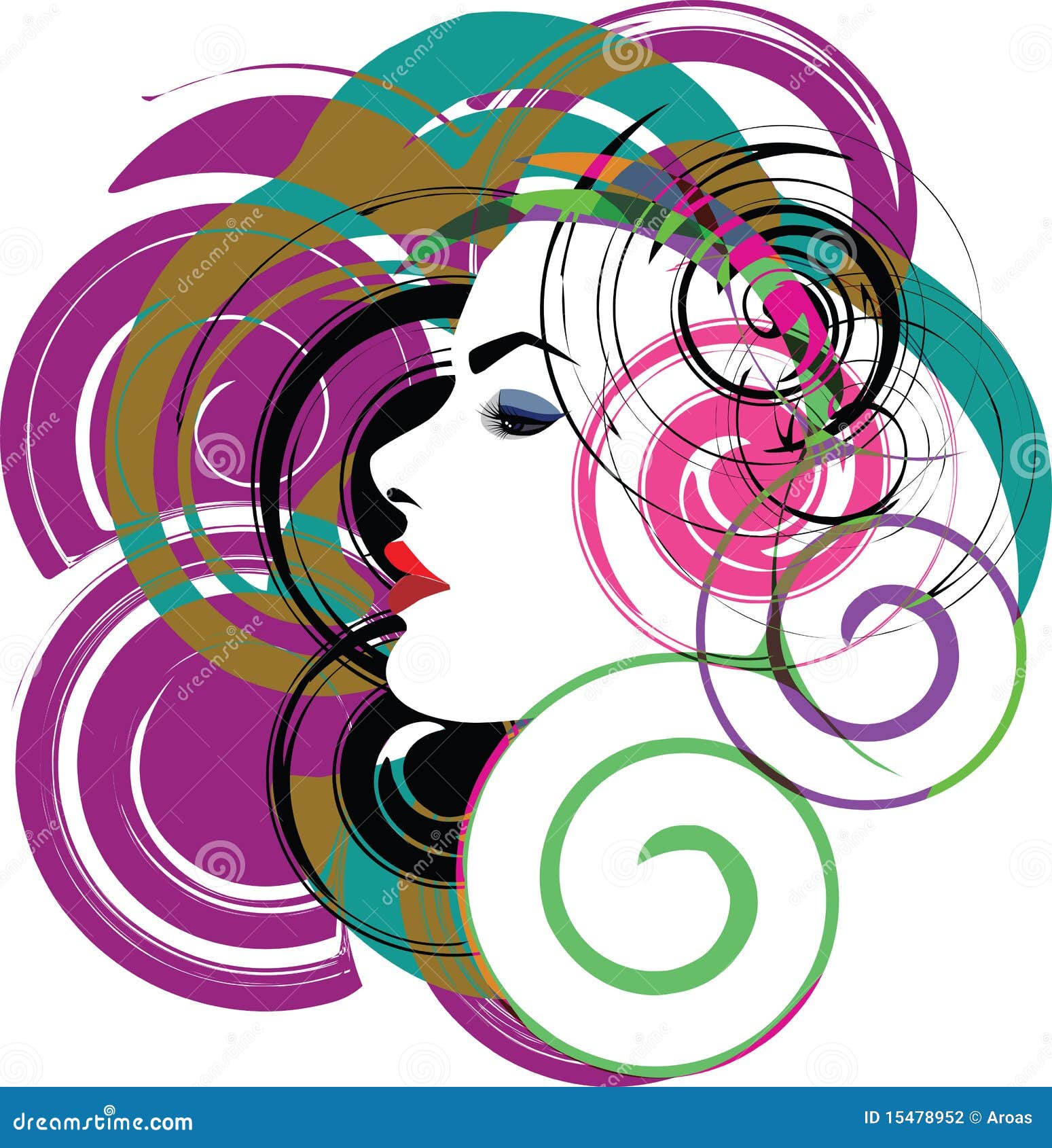 Beautiful Woman Face Illustration Stock Vector - Illustration of detail ...