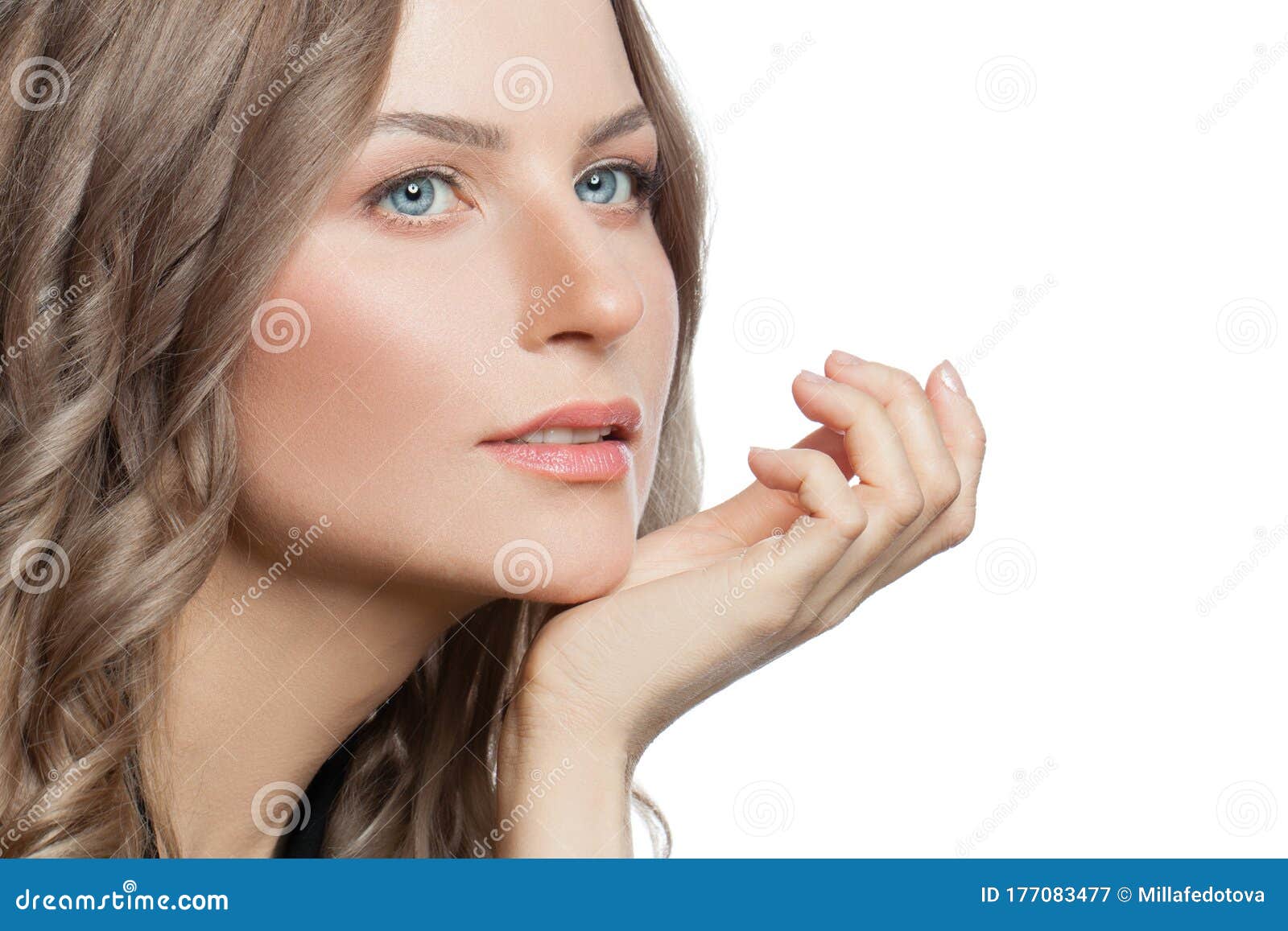 Beautiful Woman Face Isolated on White Background Stock Image - Image ...