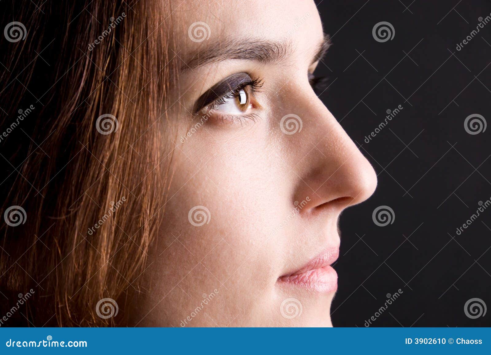 Beautiful Woman Face Side View Stock Photo - Image of female, human ...