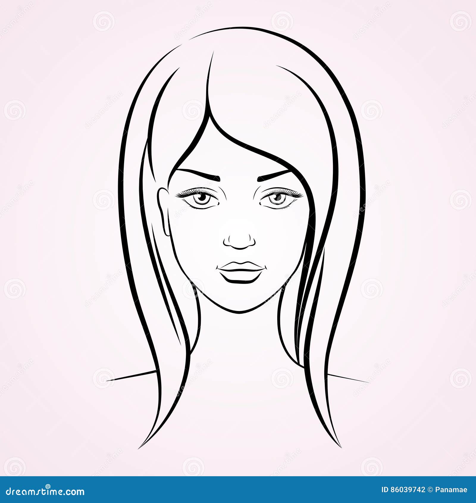 Beautiful woman face stock vector. Illustration of nose - 86039742