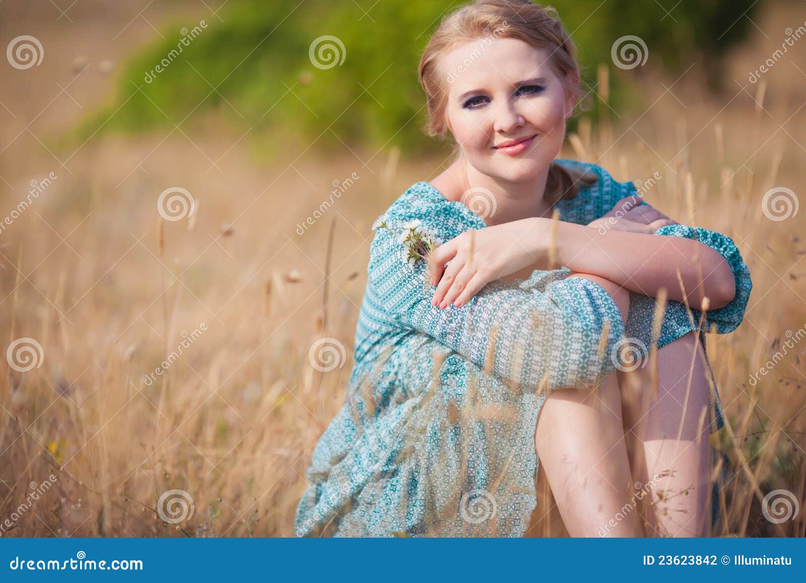 Beautiful woman in field stock photo. Image of outdoors - 23623842