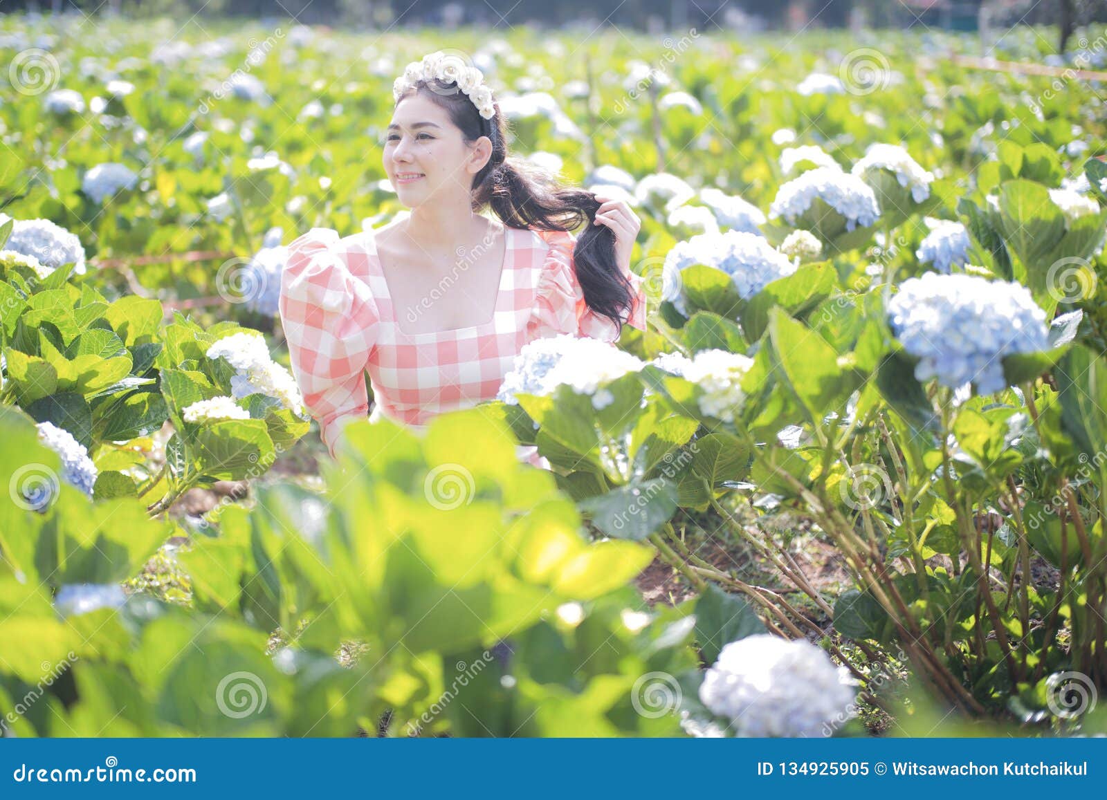 Beautiful Woman in the Flower Garden Stock Image - Image of rose ...
