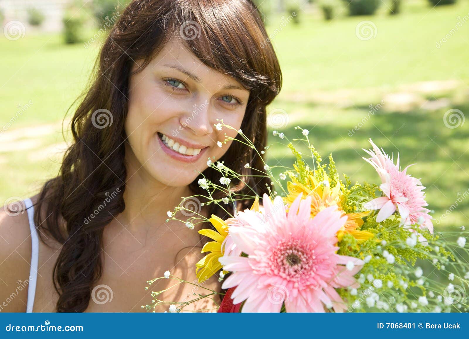 Beautiful Woman with Flowers Stock Image - Image of woman, babe: 7068401