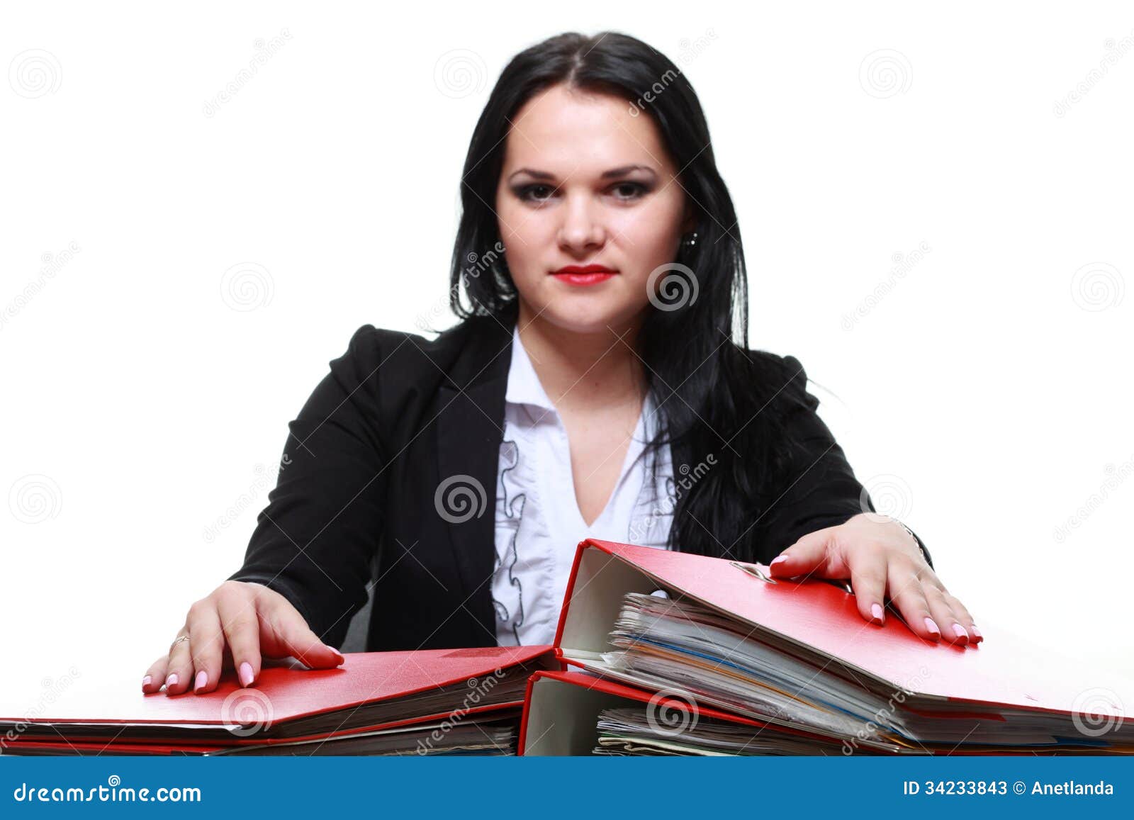 Beautiful Woman with Folders Stock Image - Image of businesswoman ...