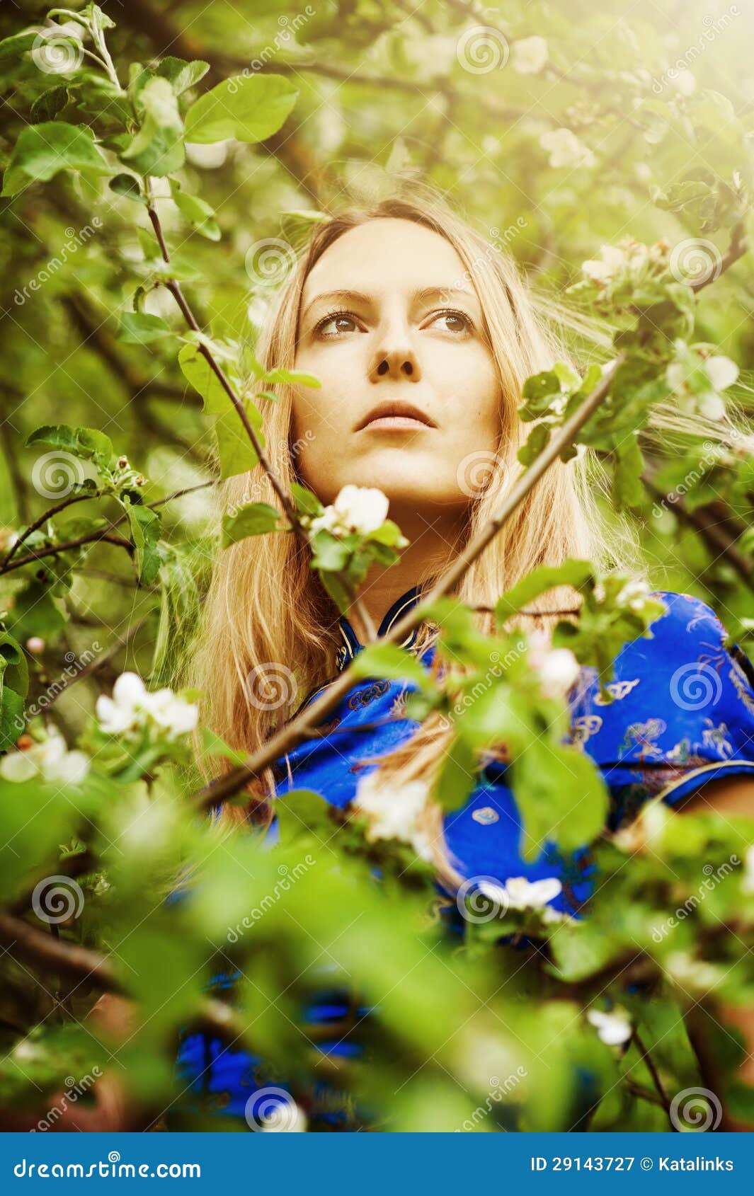 Beautiful woman in forest stock image. Image of garden - 29143727