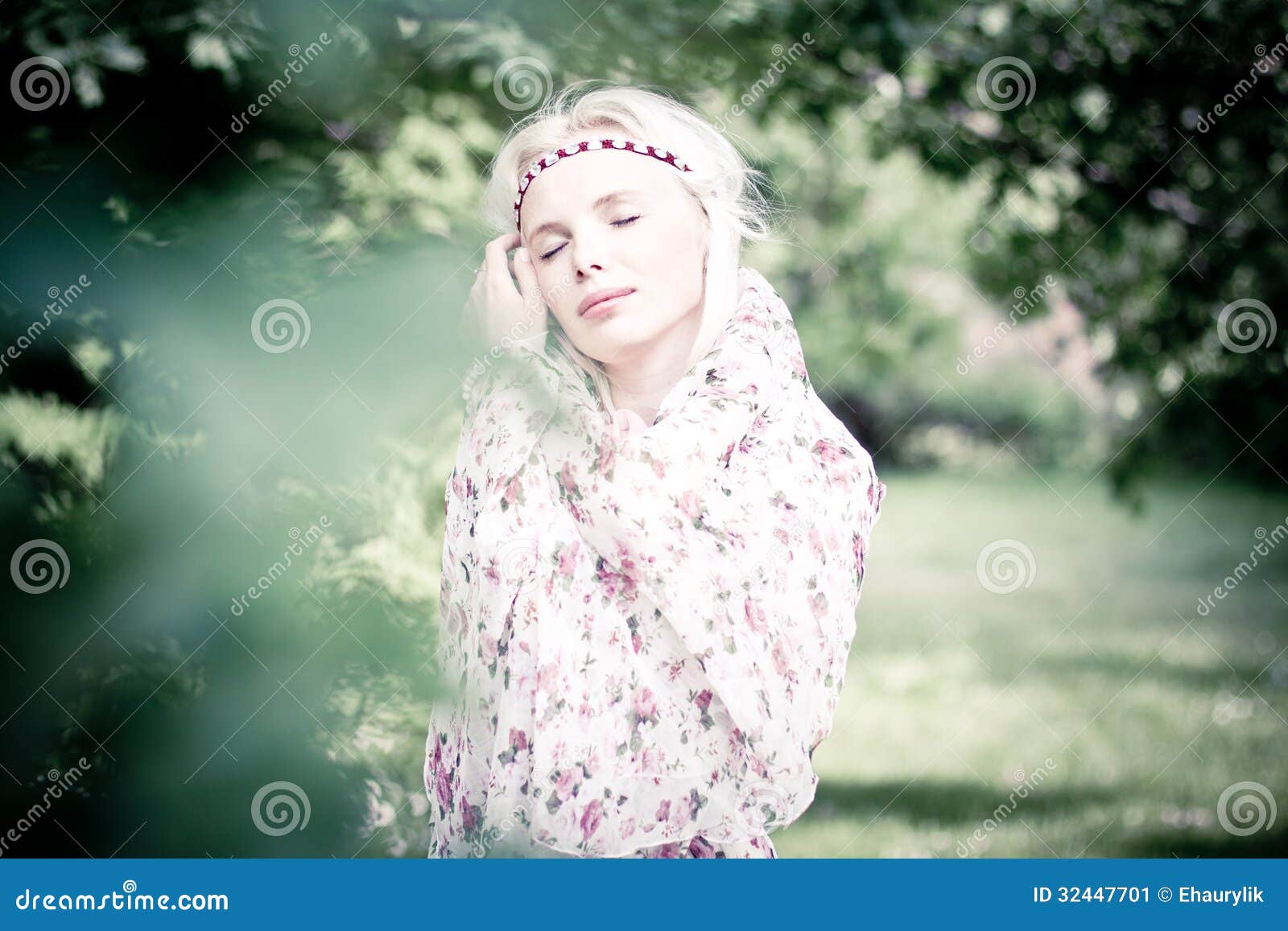 Beautiful Woman in the Forest Stock Image - Image of posture, beauty ...