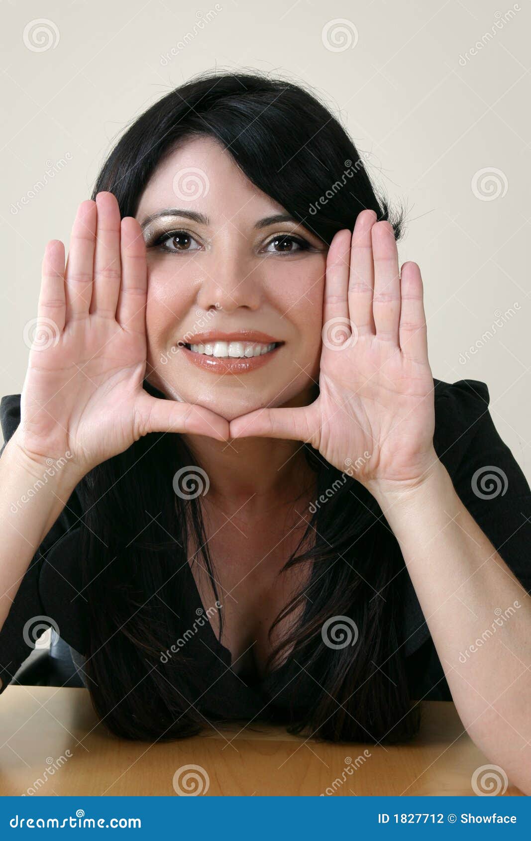 Beautiful Woman Framing Face Stock Photo - Image of framed, caucasian ...