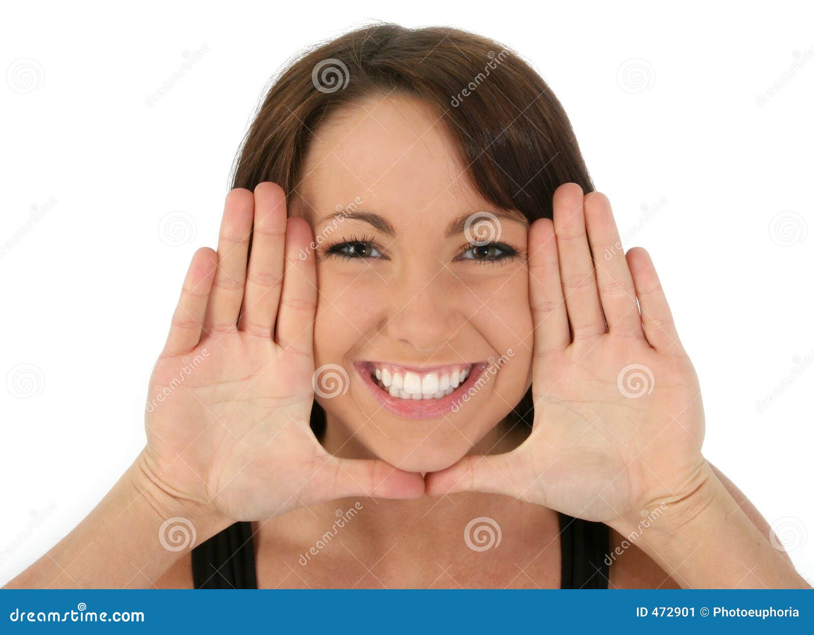 Beautiful Woman Framing Face Stock Image - Image of person, teen: 472901