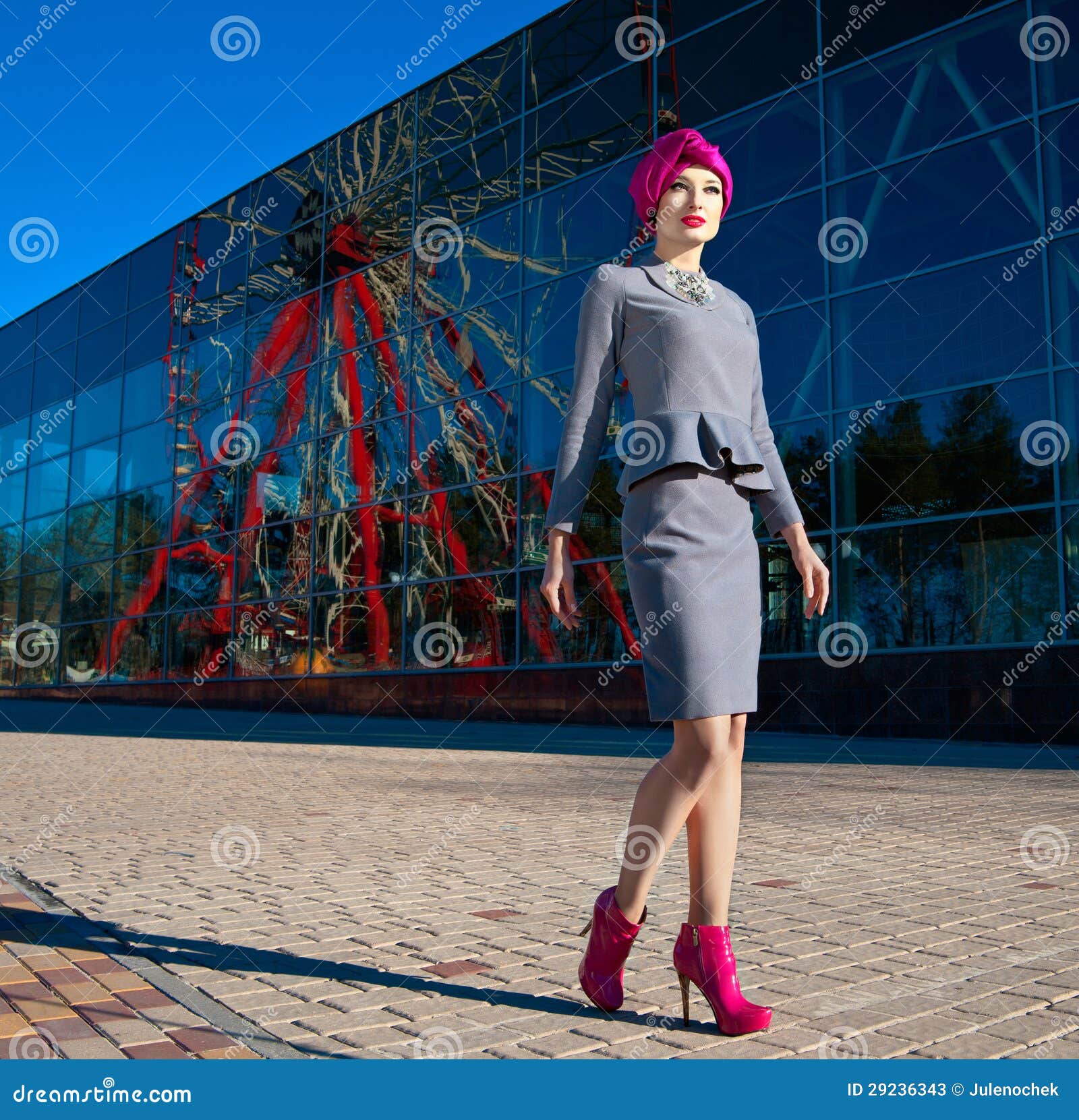 Beautiful Woman in Front of a Building Stock Image - Image of park ...