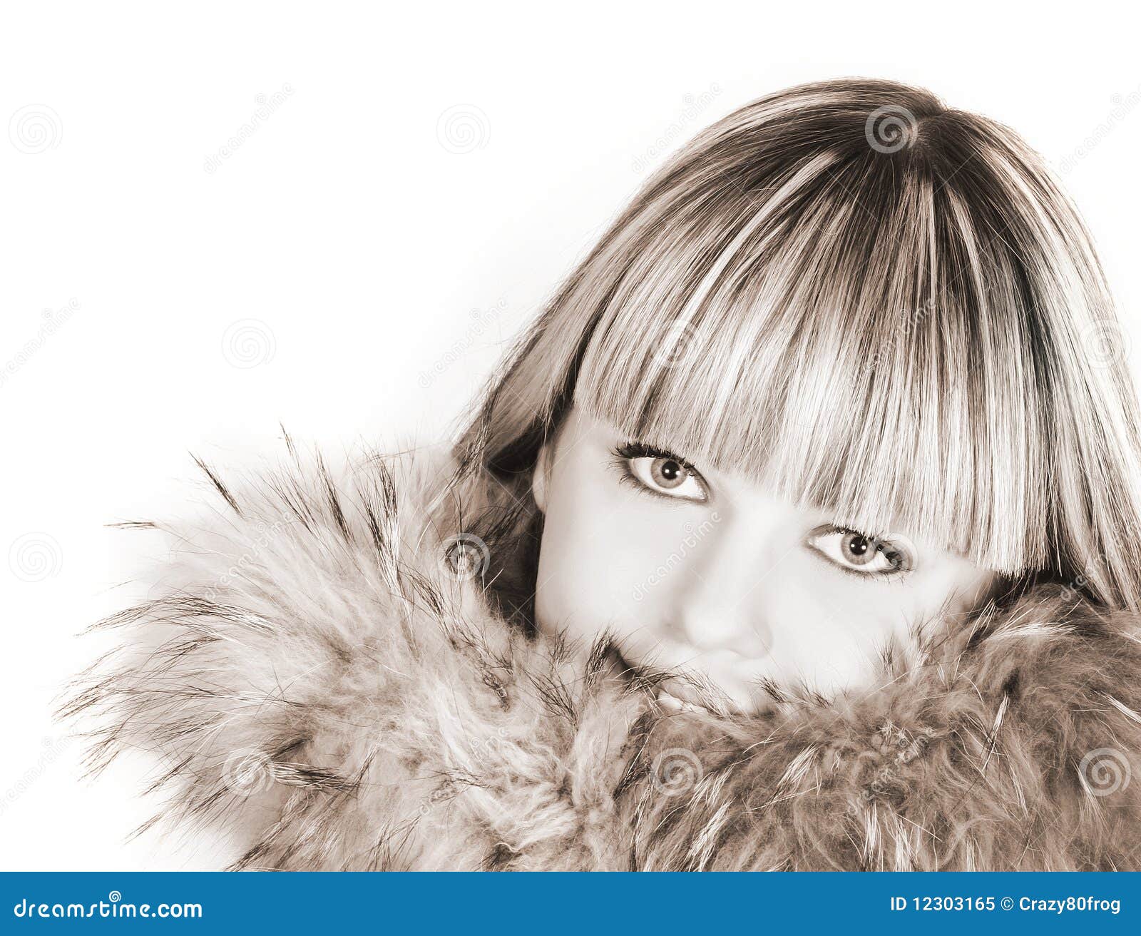 Beautiful woman in fur stock image. Image of joyful, fashion - 12303165