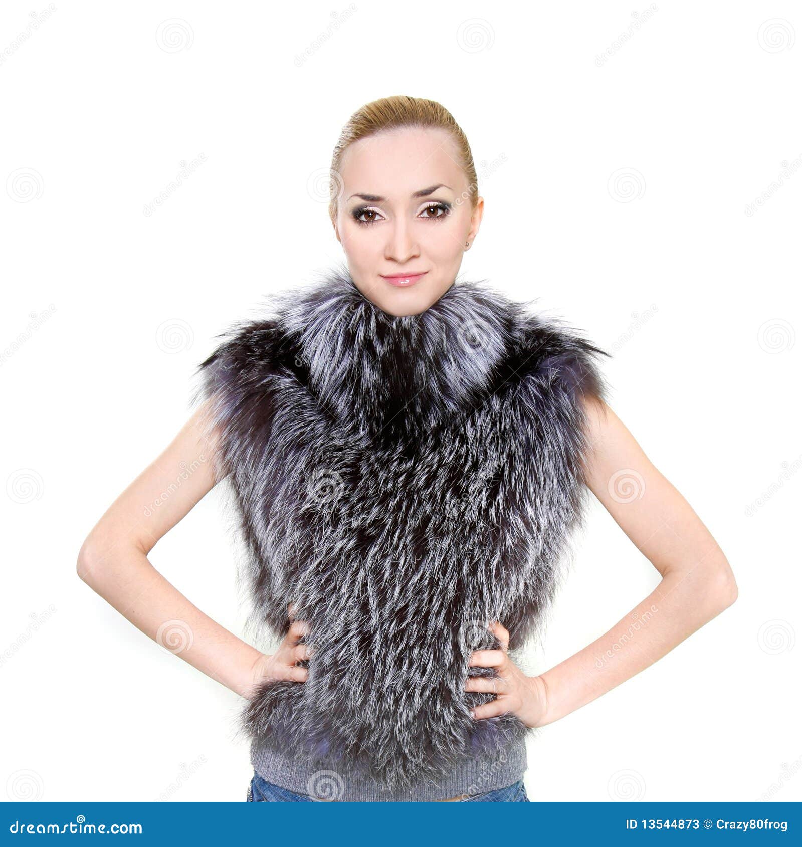 Beautiful woman in fur stock image. Image of look, face - 13544873