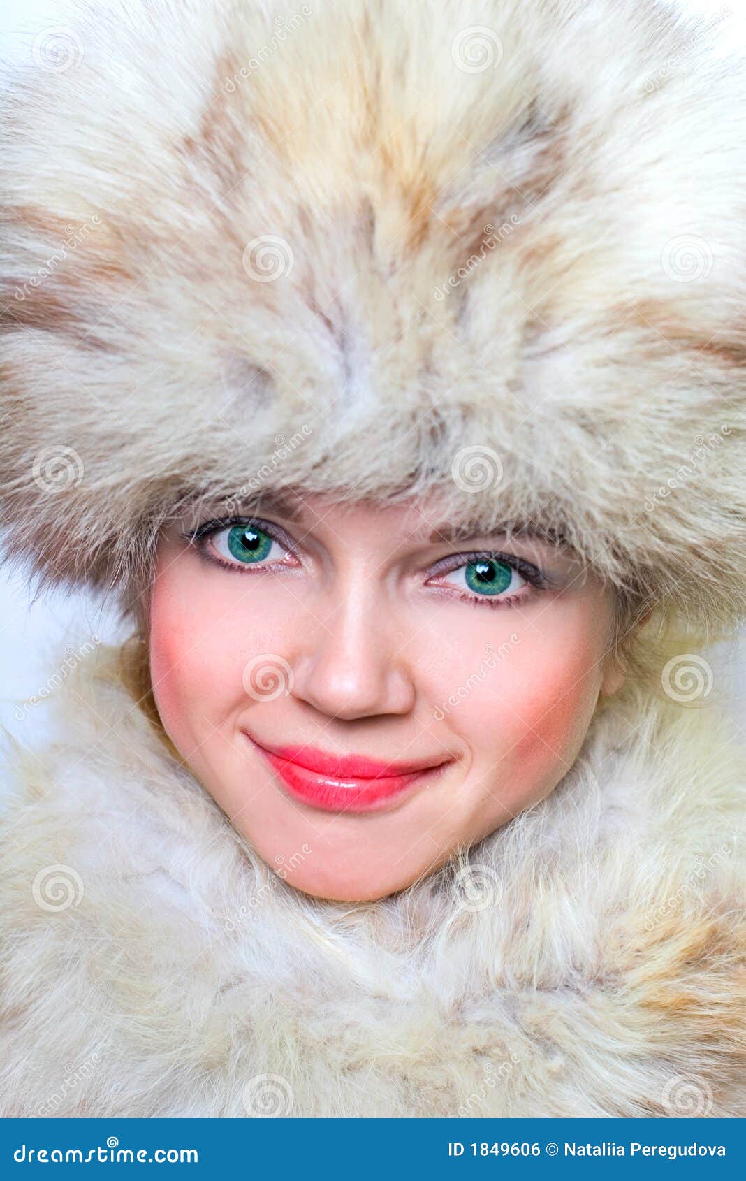 Beautiful woman in furs stock photo. Image of fluffy, hair - 1849606