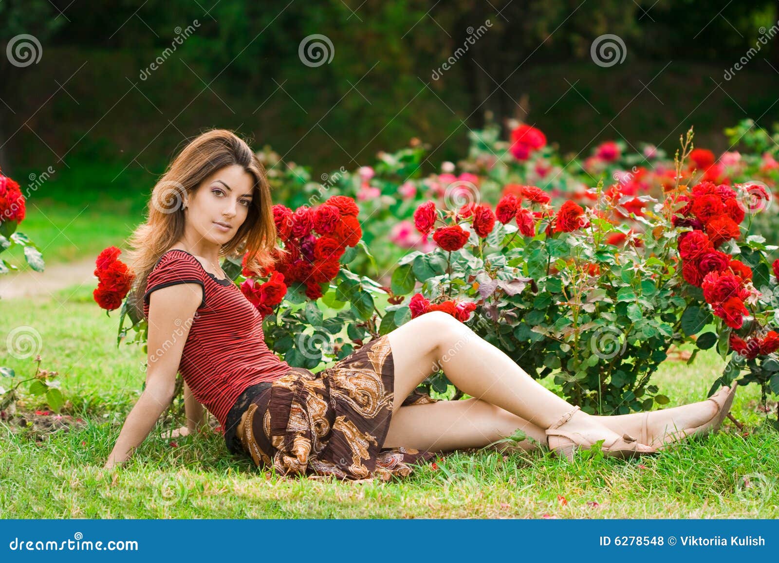 Beautiful woman in garden stock photo. Image of beautiful - 6278548
