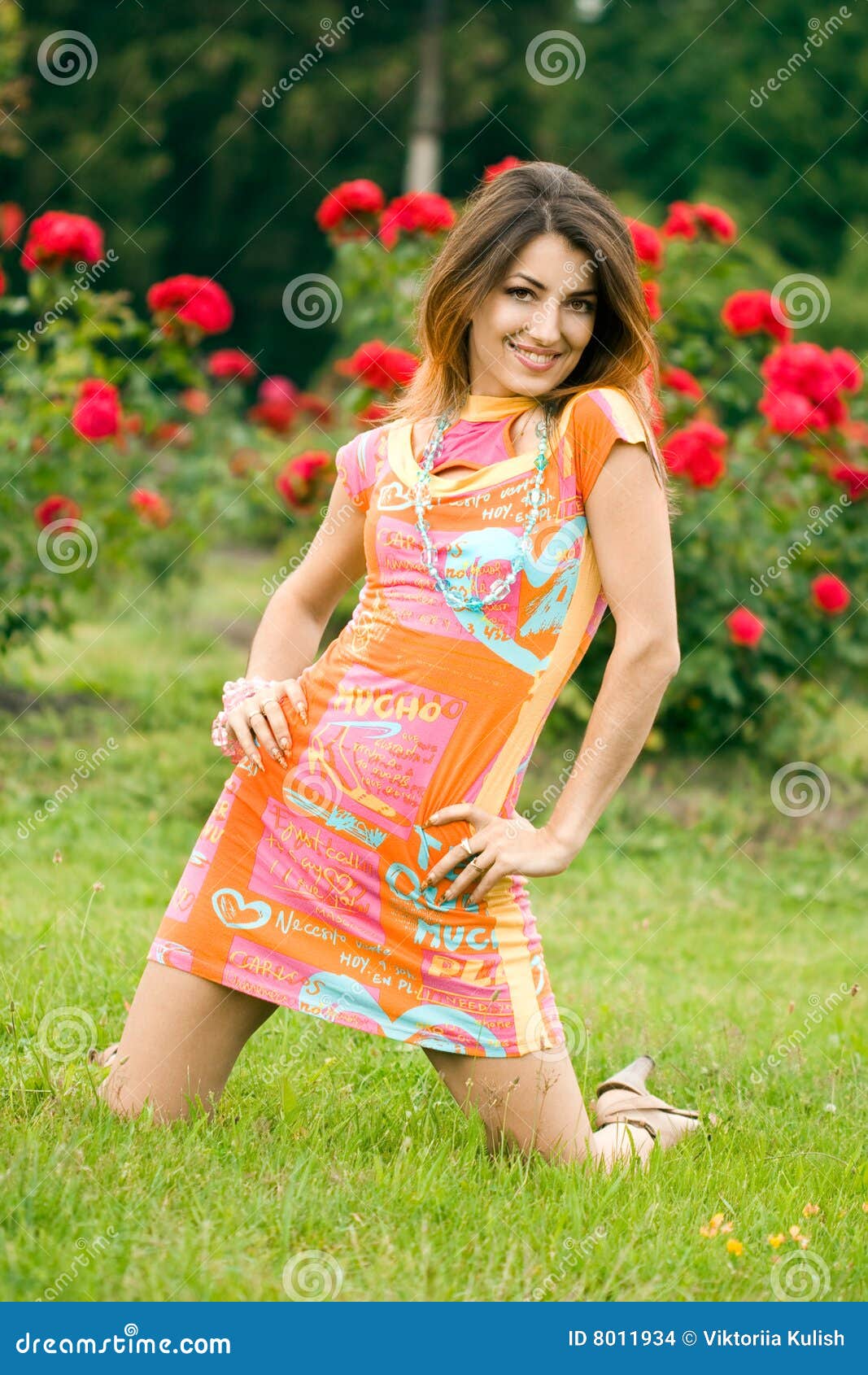 Beautiful woman in garden stock photo. Image of female - 8011934