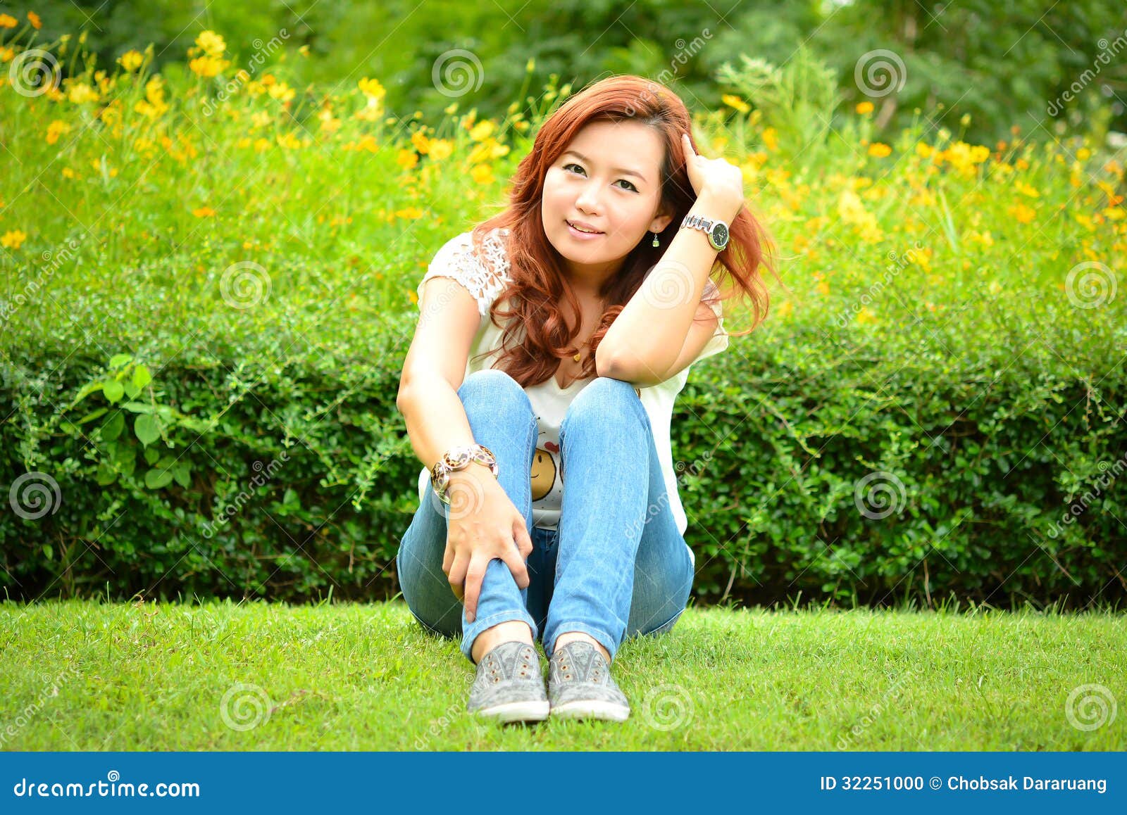 Beautiful Woman in the Garden Stock Photo - Image of garden, portrait ...