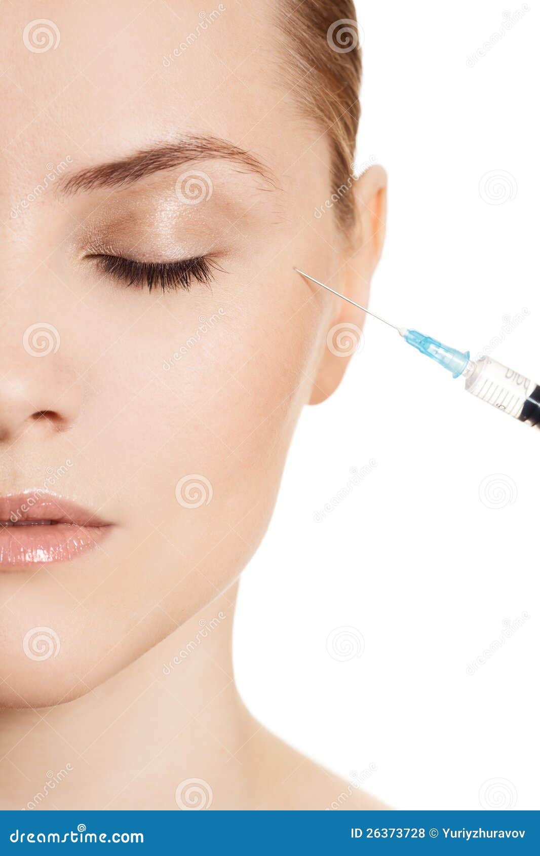 Beautiful Woman Gets an Injection in Her Face Stock Photo - Image of ...