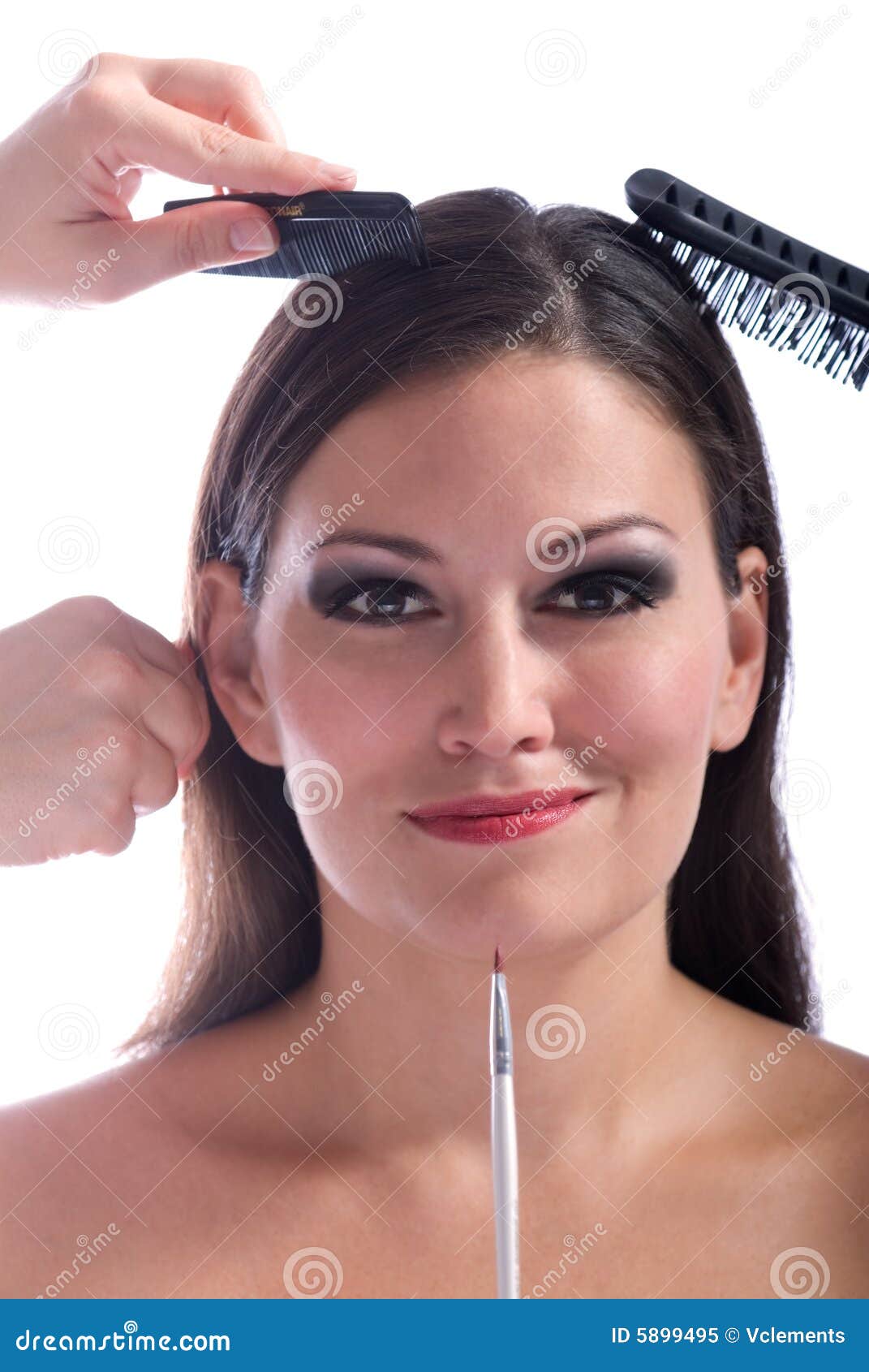 Beautiful Woman Getting a Makeover Stock Image - Image of liner, pretty ...