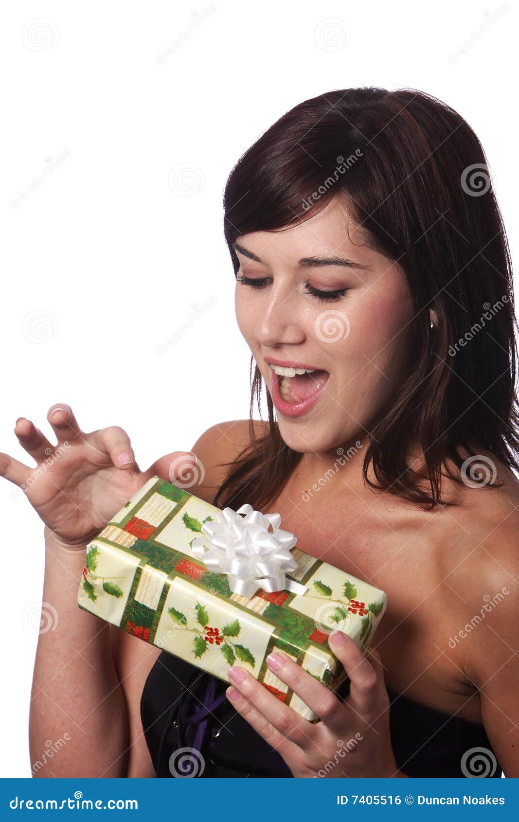 Beautiful Woman and Gift stock photo. Image of attractive - 7405516
