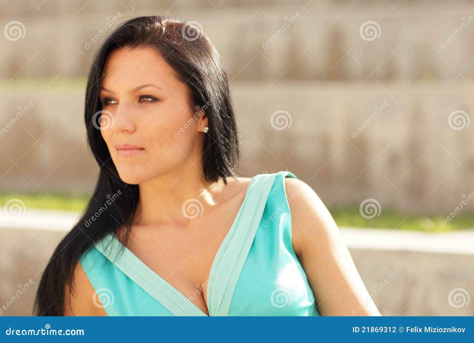 Beautiful Woman Glancing Away from Camera Stock Photo - Image of ...