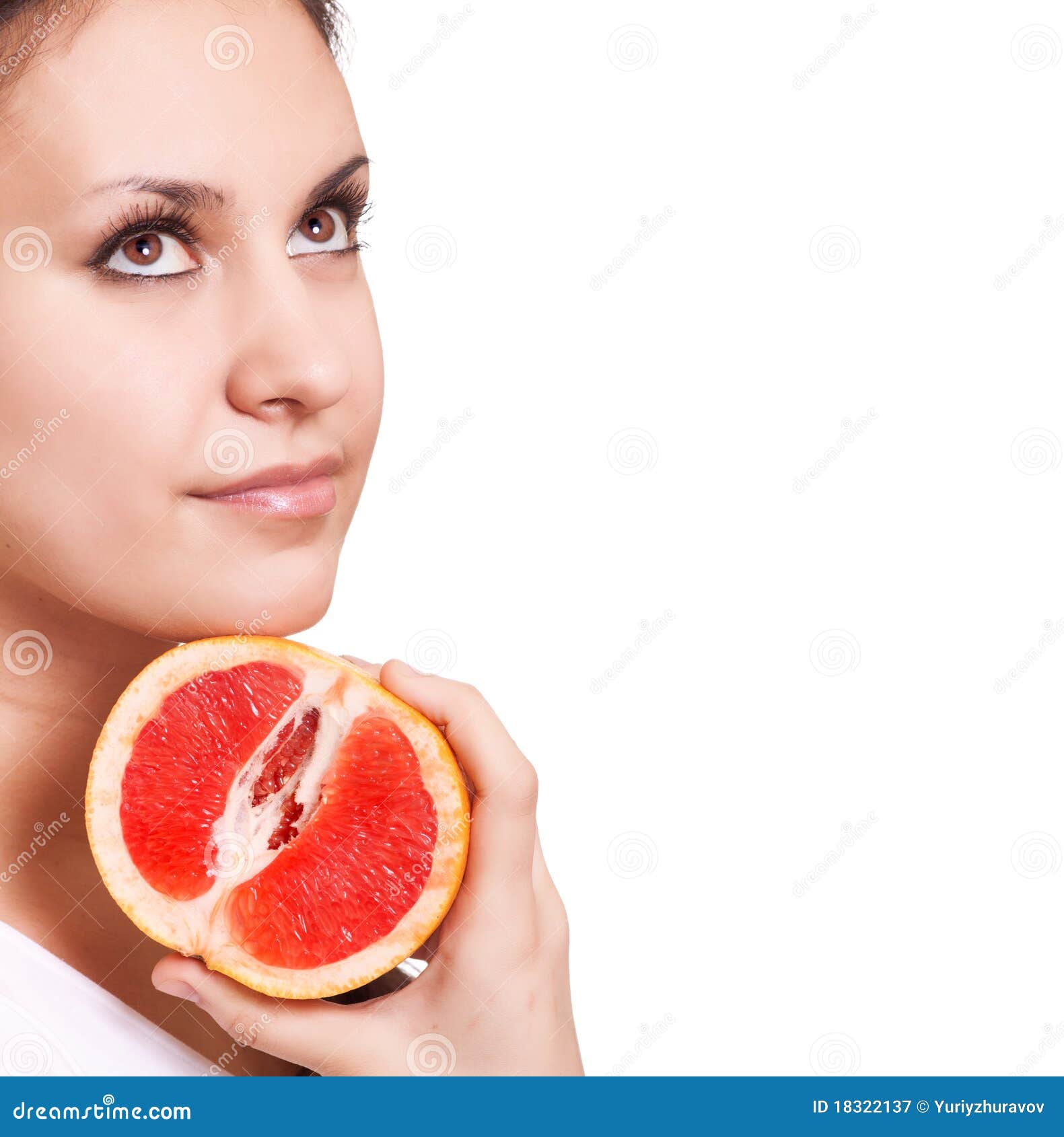 Beautiful Woman with Grapefruit Stock Image - Image of background ...