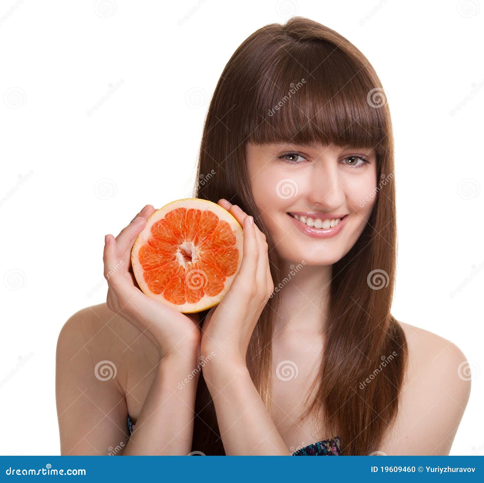 Beautiful Woman with Grapefruit Stock Photo - Image of mouth, desire ...