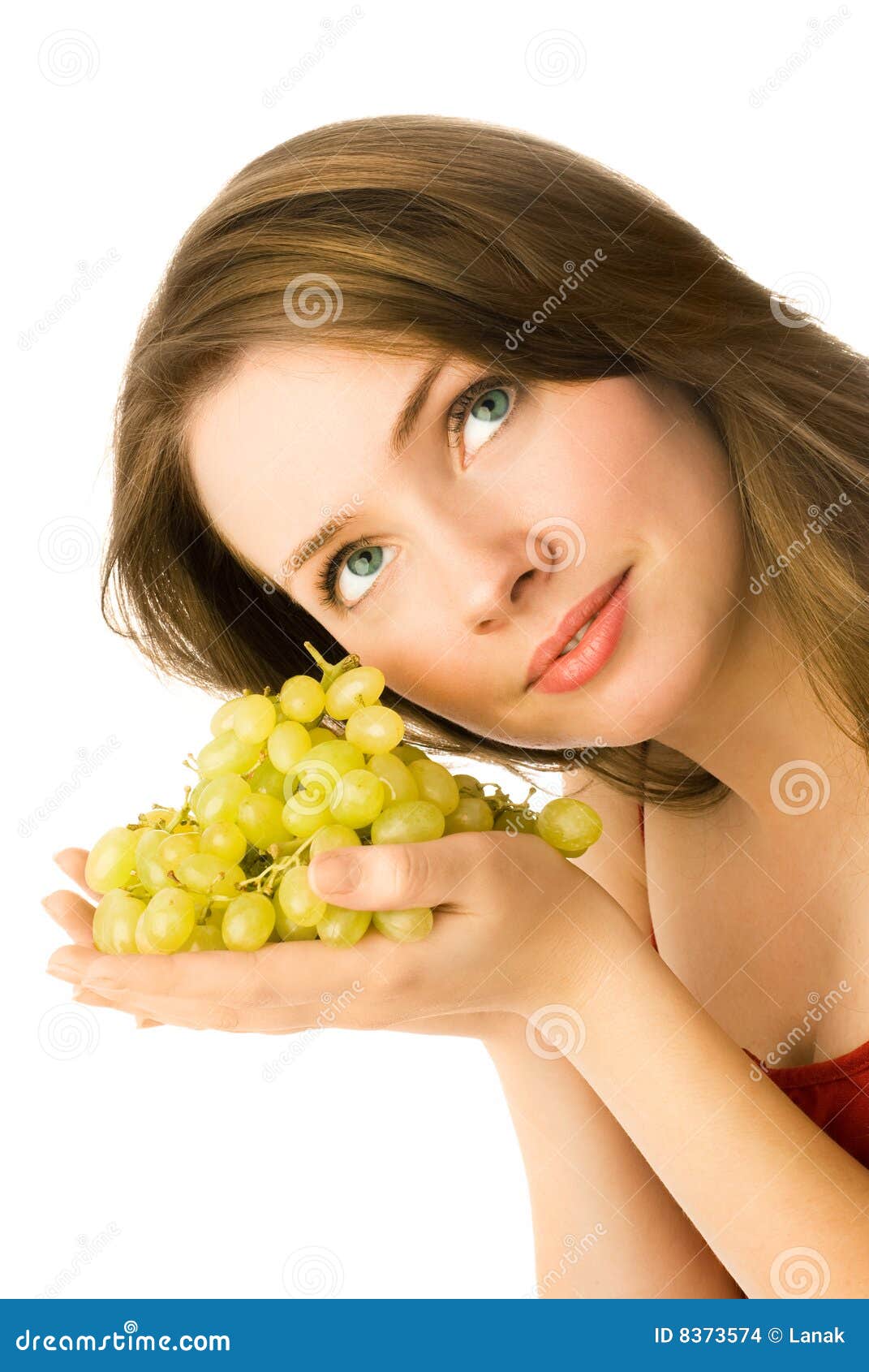 Beautiful Woman with Grapes Stock Photo - Image of happiness, dream ...