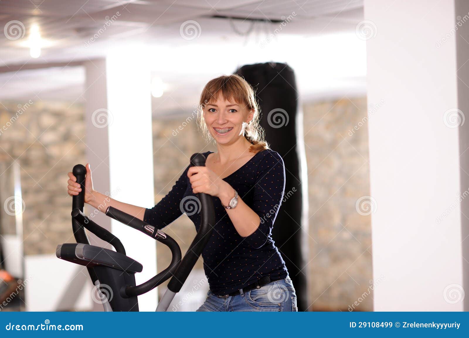 Beautiful woman at the gym stock image. Image of healthy - 29108499