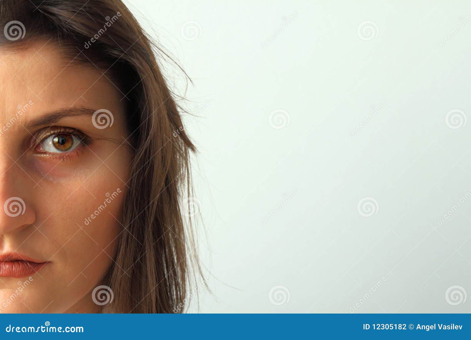 Beautiful Woman Half Face Closeup. Stock Photo - Image of model, girl ...