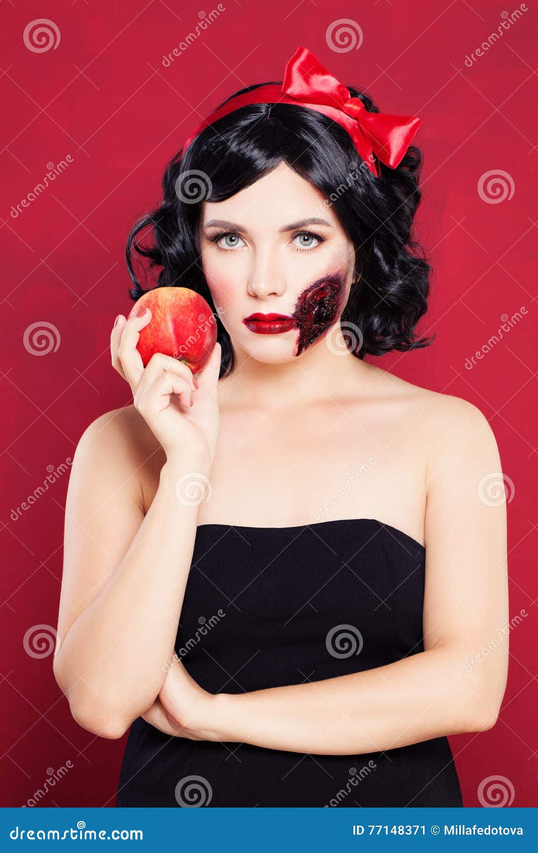 Beautiful Woman with Halloween Make-up Stock Image - Image of happy ...