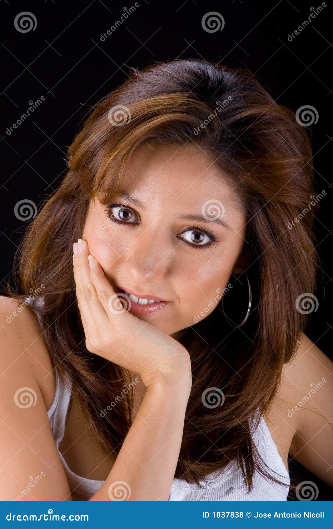 Beautiful Woman With Hand On Face Picture. Image: 1037838