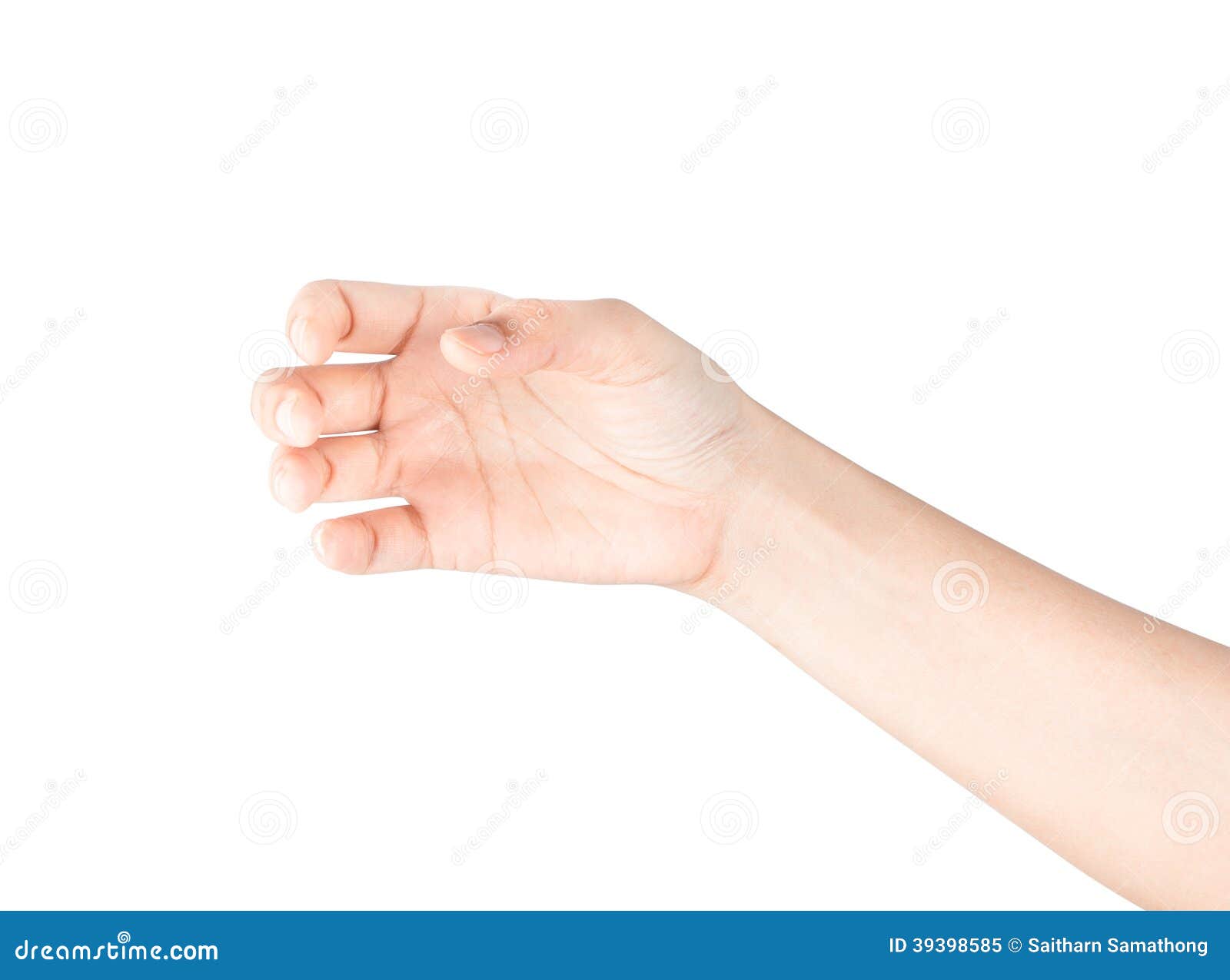 Beautiful Woman Hand Holding Isolated on White Background Stock Image ...