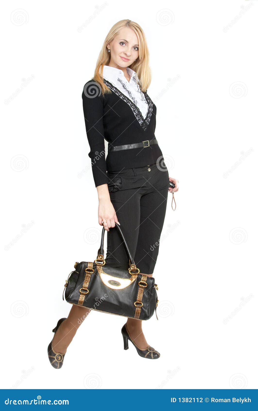 The Beautiful Woman with a Handbag. Stock Photo - Image of beautiful ...