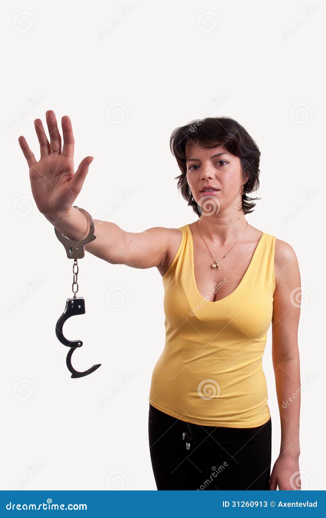 Beautiful Woman With Handcuffs Stock Image Image Of Hand Female