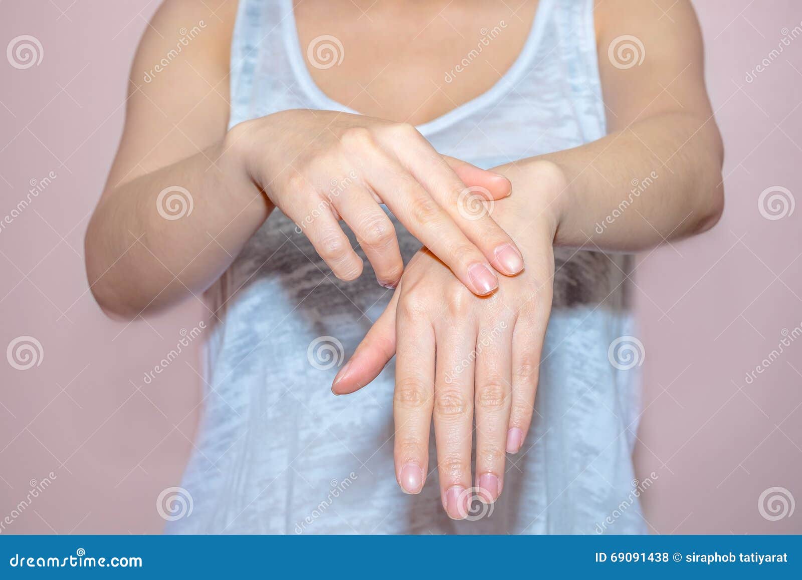 Beautiful Woman Hands Applying Cream Stock Photo - Image of human ...
