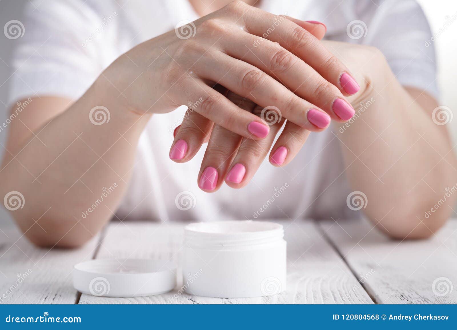 Beautiful Woman Hands with Cream Stock Photo - Image of apply, drop ...