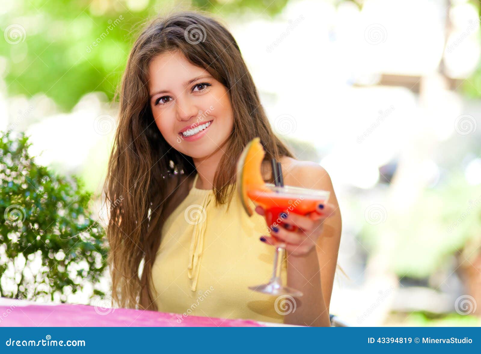 Beautiful Woman Having a Drink Stock Image - Image of fashion, drink ...