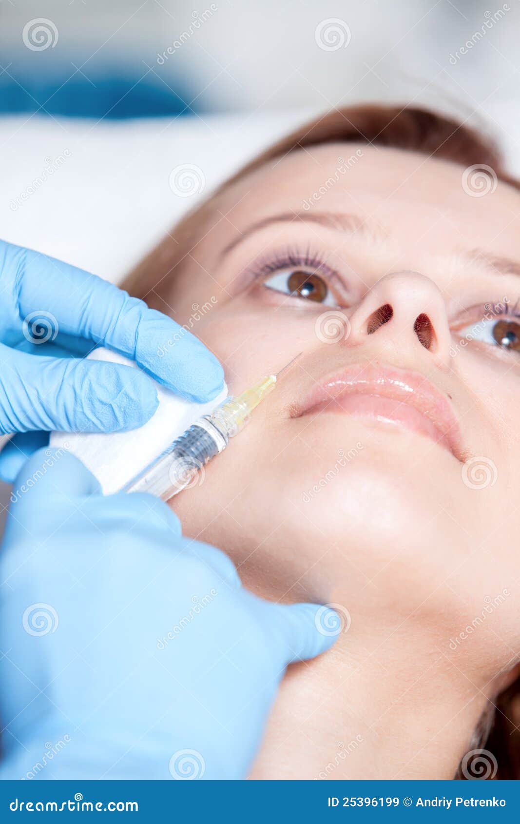 Beautiful Woman Having an Injection Stock Image - Image of female ...